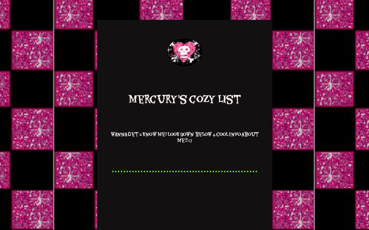 mercury's cozy list